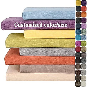Custom Cushions for Outdoor Furniture Bench Cushion Custom Size Bench Garden Cushion Indoor Patio Furniture/window Bay Window Seat 70D High-resilience Foam Comfortable Durable, Disassembly Cleaning