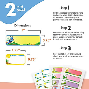 Sprout Stickers Baby Bottle Labels for Kids and Babies - 96 Daycare Labels - Kids Waterproof Labels - Self Laminating, Easy to Use - Daycare Supplies - Name Labels for Kids - for School, Reusable