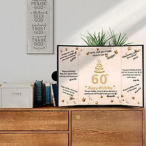 Dincerpen Black Gold 60th Birthday Decorations - 60th Birthday Guest Book, 60th Birthday Party Supplies Signature Book, Great 60th Birthday Card - 60th Birthday Party Favors for Men Women