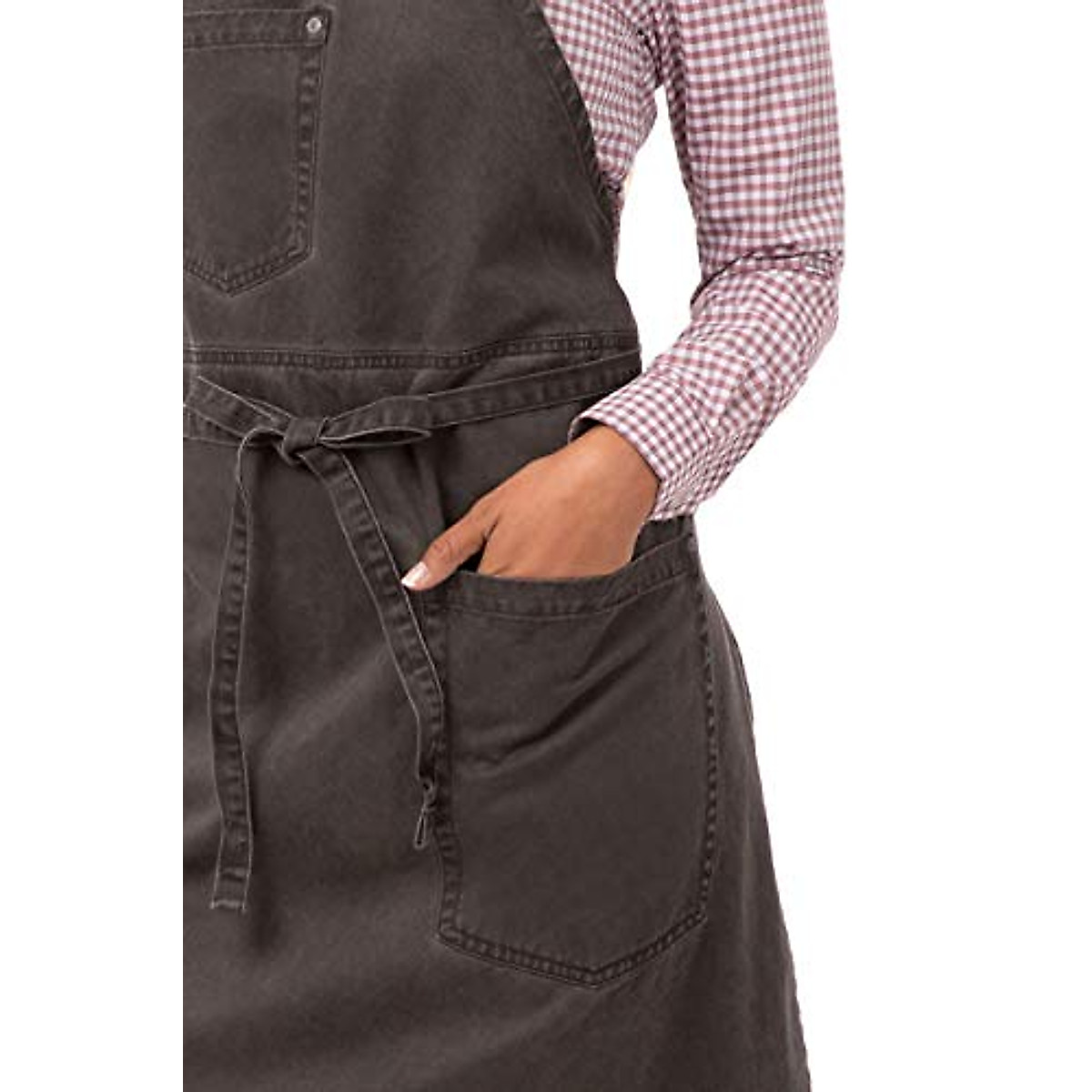 Chef Works Unisex Dorset Bib Apron, Pewter, One Size