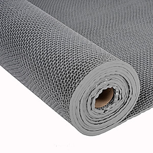jxgzyy Commercial Drainage Mat PVC Non Slip Wet Area Commercial Floor Mat 3x16.4 Ft 0.22'' Thick Pool Drain Floor Mat Door Mat Roll for Restaurant Bars Bathroom Patio Outdoor Indoor Rug (Grey)