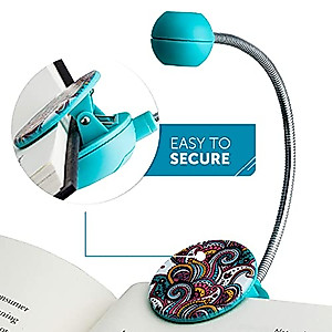 WITHit Clip On Book Light – Paisley Pattern – LED Reading Light with Clip for Books and eBooks, Reduced Glare, Portable and Lightweight, Cute Bookmark Light for Kids and Adults, Batteries Included