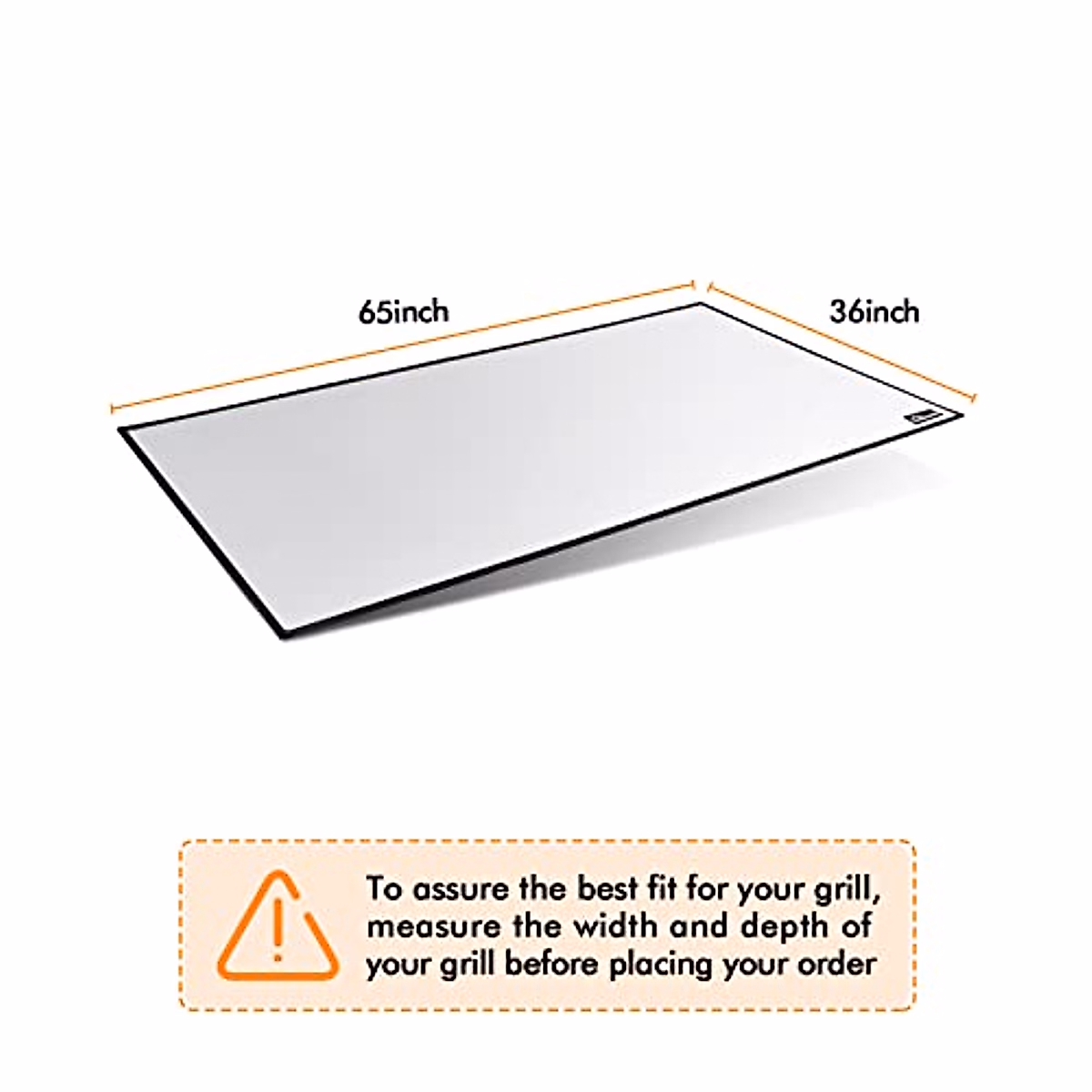 homenote Grill Mat for Outdoor Grill, Fiberglass Large 36 x 65 inches Deck Protector Under Grill Mats, Fireproof Floor Mat for Outdoor, Perfect for Charcoal Gas Grills,Griddles and Smokers, Silver