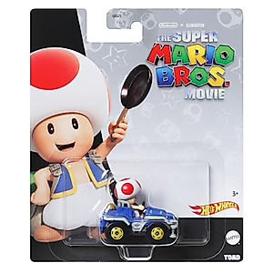 Hot Wheels GBG26 Mario Kart 1:64 Die-Cast Mario with Standard Kart Vehicle