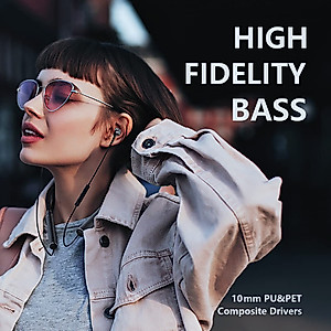 TANGMAI N6 Neckband Bluetooth 5.0 Headphones with Microphones, Bluetooth Earbuds with Deep Bass HiFi Stereo, 24H Playtime, Portable Magnetic Wireless Earphones, Clear Calls, Lightweight Fit -Black