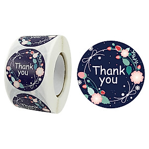 Hohamn Luminous Thank You Stickers Roll - 1.5 Inch 500PCS Glow in Dark Thank You Stickers for Bubble Mailers Packaging Wedding Baby Shower Birthday
