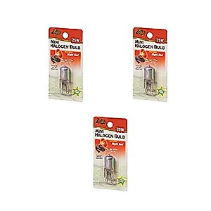 Mini Halogen 25w Red Basking & Night Time Bulb for Reptiles- 3 Bulb Value Pack