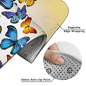 Annkoifu Shower Curtain Set, Butterfly Bathroom Accessories, 4 Piece Bathroom Decor Sets with Rugs and Waterproof Shower Curtains, 12 Hooks, Abstract