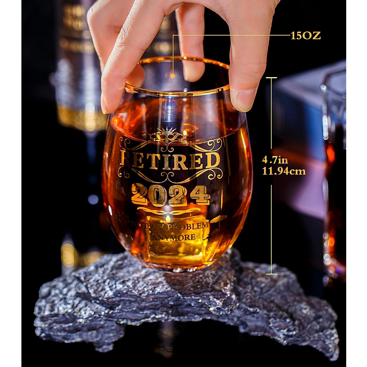 ZCLOMOLC Great Retirement Gifts for Women & Men 2024! This retirement stemless wine glass is a great gift for retirement, going away, Christmas, Thanksgiving, Fathers Day, birthday.