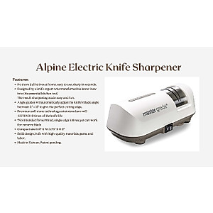 New 2021 Master Grade Alpine Electric Chef Knife Sharpener Sharpen Cleaver, Chef Knife, Small Pocket Knife Sharp. Beige color. Made in Taiwan