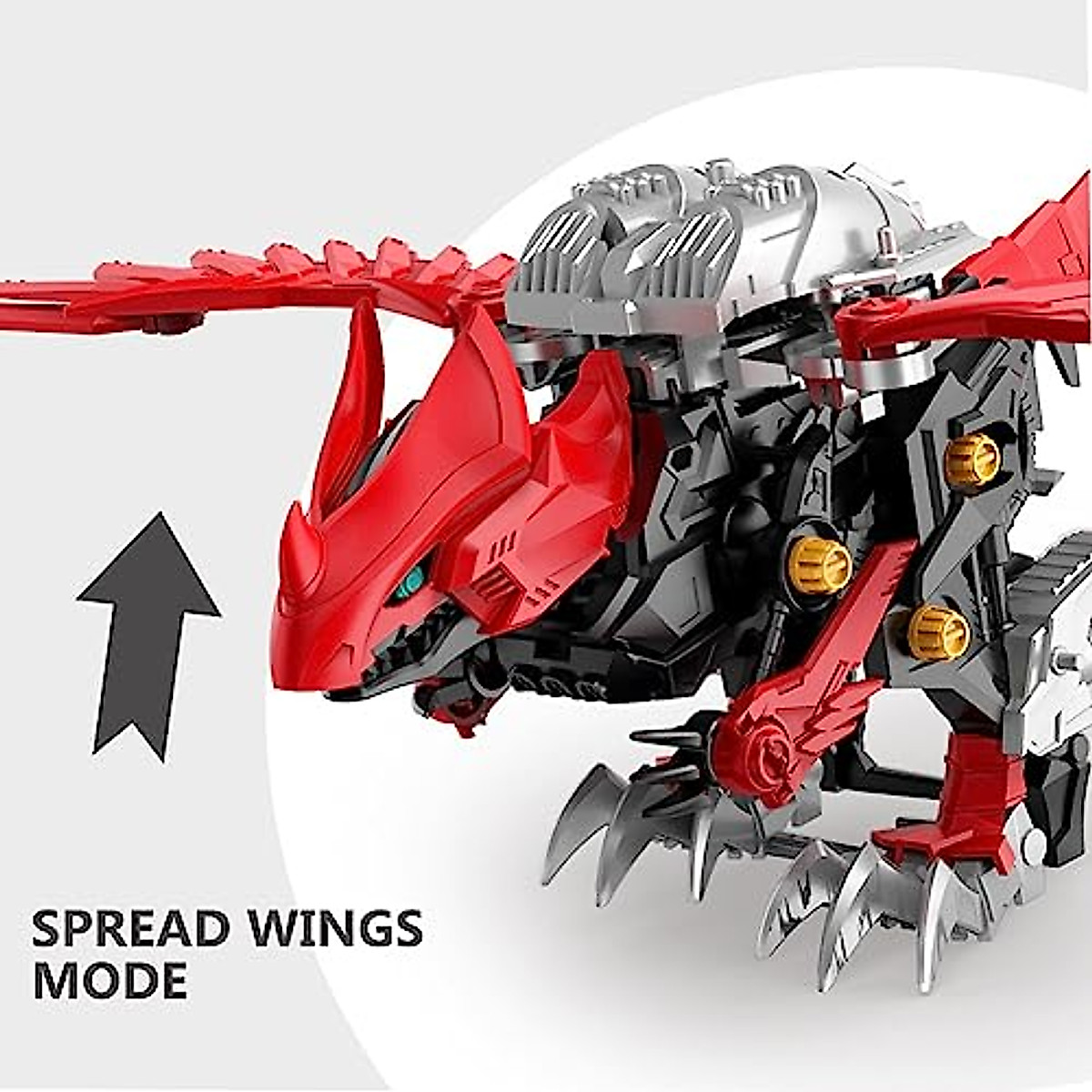 Convjosc Jurassic Toy Auto Diniosaur Walking Pterosaur Dinosaur Pyroraptor Installation Kits Powered by Motor Electric Beast Action Figure, Dino Raptor with Wings Robot