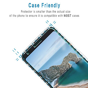 HPTech [2 Pack] Designed for Google (Pixel 3a XL) Tempered Glass Screen Protector, 0.33mm, 9H Hardness, Case Friendly