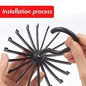 BigOtters 4 Pack Updated Twirl Tie Rack, 5.3 Inches Large Size Rotating Belt Scarf Hanger Holder Hook for Closet Storage (Black)