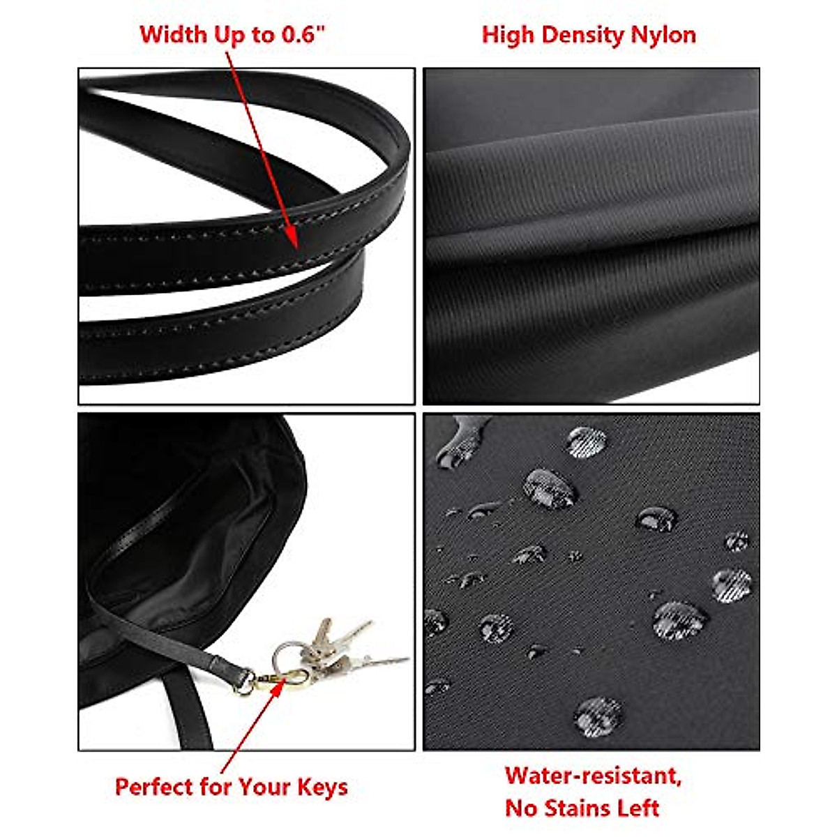 YALUXE Women's Oxford Nylon Large Capacity Work Tote Shoulder Bag