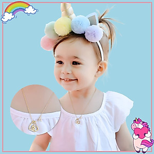 STORUP Gifts for Women Necklace, 14K Gold Plated Heart Unicorn Necklace Women Jewelry Initial Necklace Unicorn Necklaces for Women