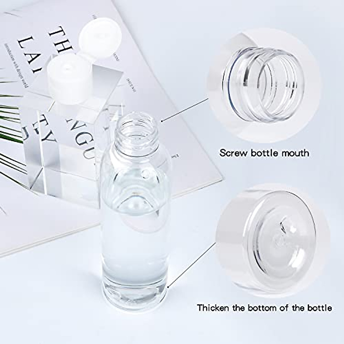 Trendbox 120ml/4oz Clear Plastic Empty Bottles with Flip Cap BPA-Free Travel Containers for Shampoo, Lotions, Liquid Body Soap and Massage Oils - 12 Pack