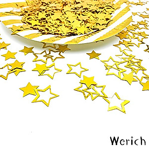 Werich Star Confetti Merry Christmas Max Party Gold Table Confetti Birthday Baby Showe Wedding Metallic Foil Stars for Party Bridal Shower Festival Theme Party Decorations Supplies