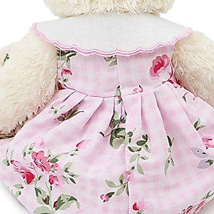 Oitscute Small Baby Teddy Bear with Cloth Cute Stuffed Animal Soft Plush Toy 10" (Pink Dress with Rabbit)