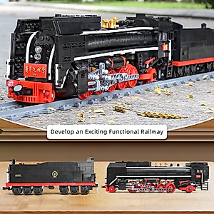 Mould King Train Building Kits for Boys, 1511 Pieces Building Blocks Sets Steam Locomotives Train Toys, Remote Control Train with Motors and Tracks, Learning Construction Toys for Kids