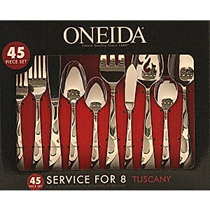 Oneida Tuscany 45-Piece Flatware Set, Service for 8, Silver