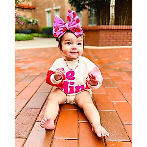 OikMombiu Newborn Baby Girl Boy Valentines Day Outfit Fries Before Guys Bubble Romper Crewneck Sweatshirt Onesie Cute Clothes(Full French Fries Pink, 12-18 Months)