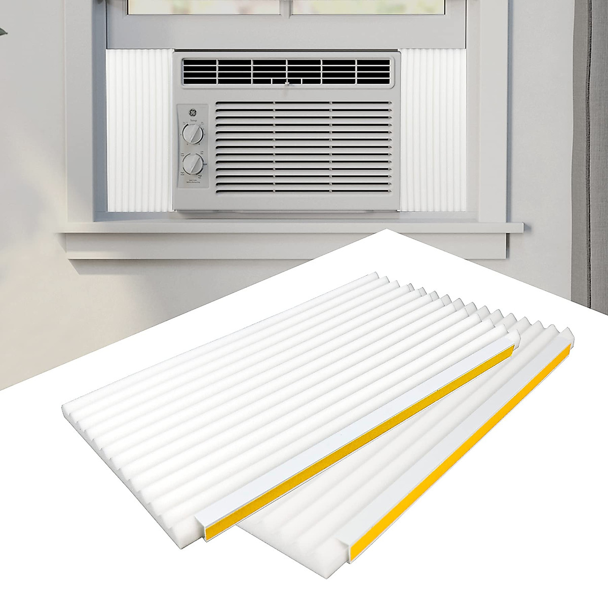 LBG Products Window AC Foam Insulation Panel Kit,Pack of 2 Insulated Air Conditioner Side Panels,18in High x 9in Wide x 7/8in Thick