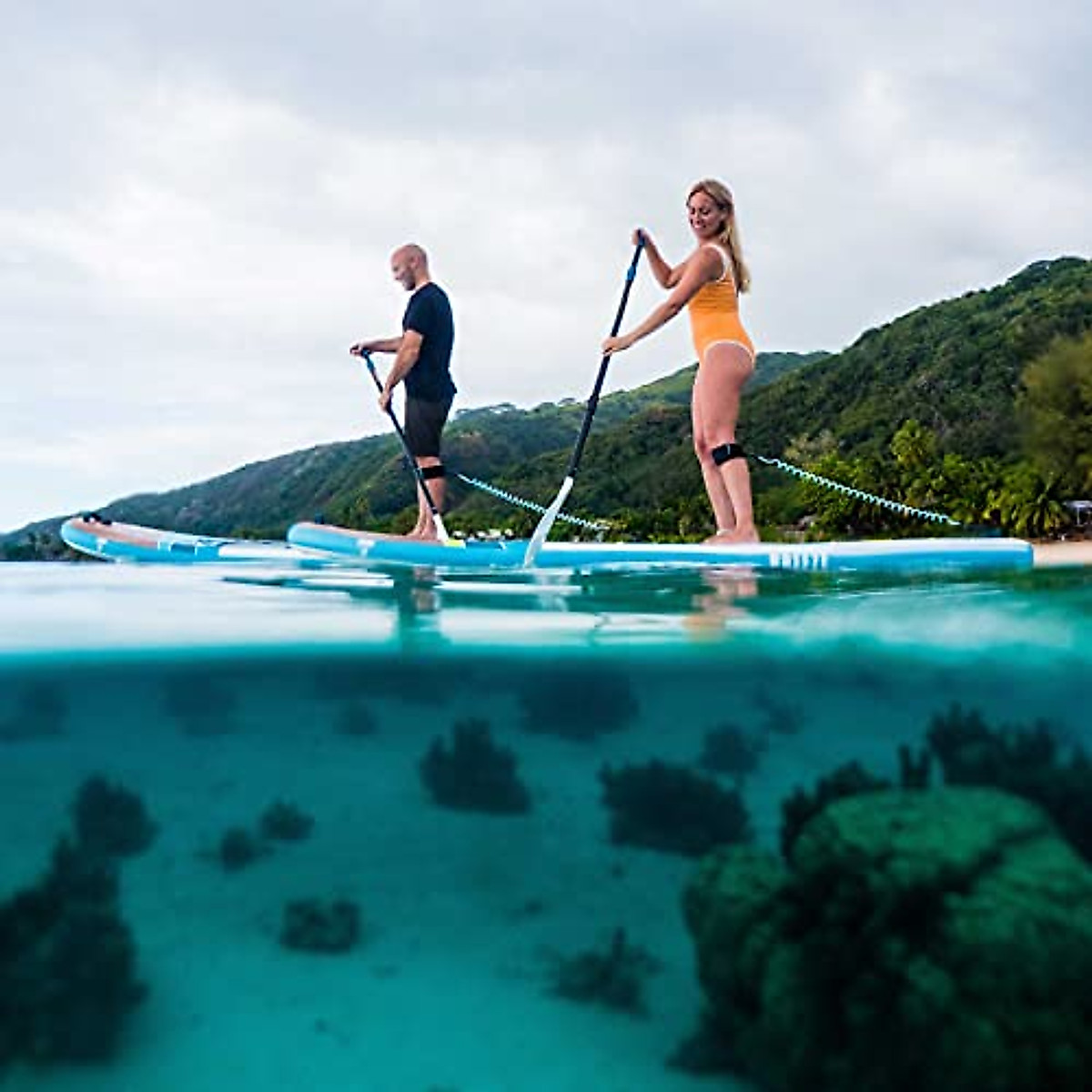 TAHE 10'6 Breeze Performer AIR Premium Inflatable SUP Paddleboard Package Complete with Paddle and Leash