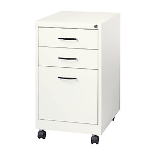 Space Solutions 3 Drawer Mobile Filing Cabinet in White