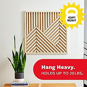 Command 20 Lb XL Heavyweight Picture Hanging Strips, Damage Free Hanging Picture Hangers, Heavy Duty Wall Hanging Strips for Living Spaces, 8 White Adhesive Strip Pairs