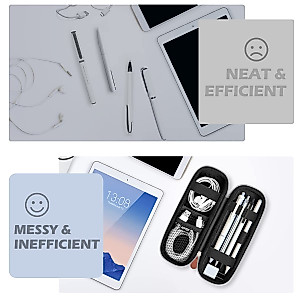 AGPTEK Case Holder for Apple Pencil, Slim Carrying Case Pouch Cover Compatible with Apple Pen Accessories, USB Cable, Earphone, Samsung Stylus iPad Pro Pen/Pencil, Recording Pen, Gray