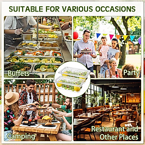 Mifoci 12 Pcs 1/3 Size 4'' Deep Commercial Hotel Pans with Lids Clear Food Pans Polycarbonate Restaurant Containers Stackable Restaurant Food Storage Containers for Kitchen Commercial Deli Food Prep