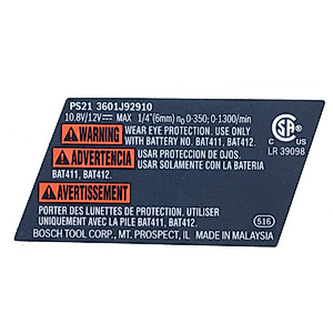 Bosch Parts 2609132609 Nameplate