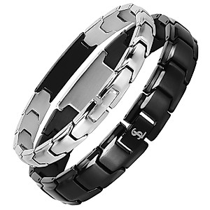 Smarter LifeStyle Elegant Matching Couples Bracelets, His and Hers Matching Bracelets For Couples Long Distance, Surgical Grade Steel Love Bracelet (Set)