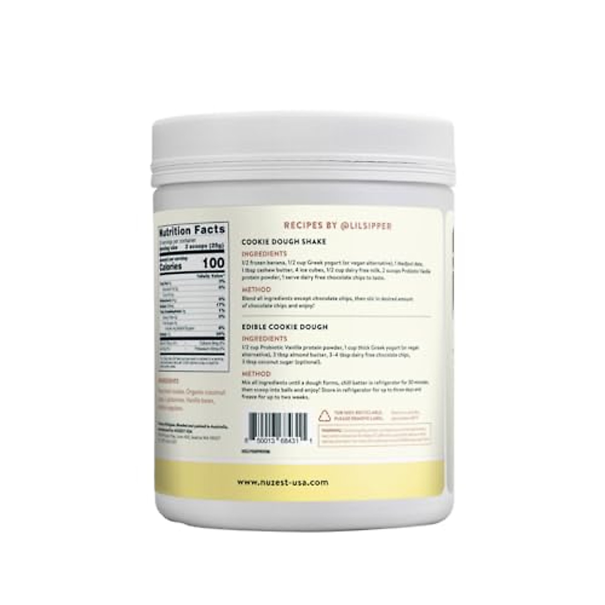 Nuzest Digestive Support Protein Probiotics for Digestive Health – Vanilla - Clean Lean Protein - Premium Vegan Pea Protein Powder – Plant Based - 20 Servings, 1.1 lb