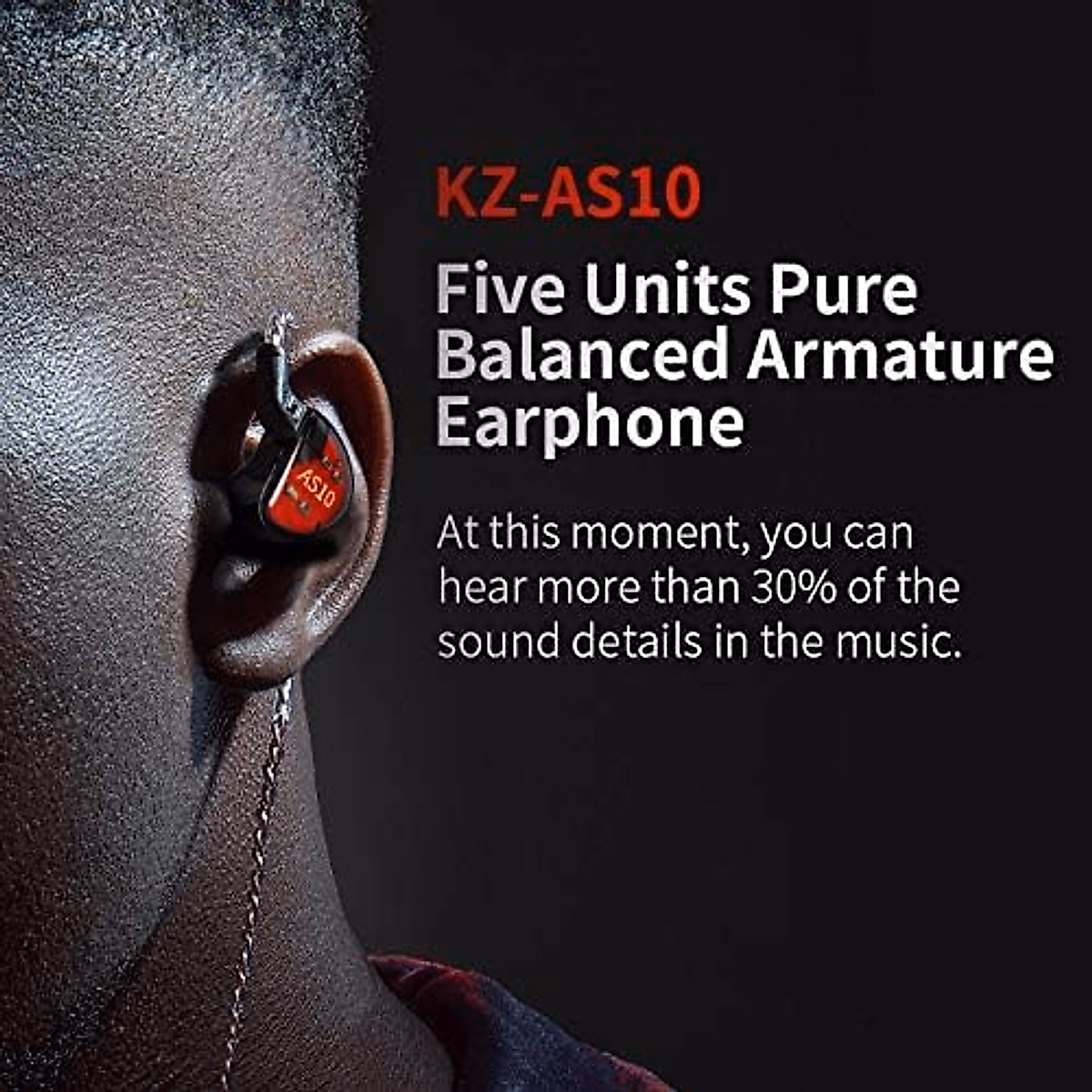 KZ AS10 Monitors Headphone Earbuds 5 Balanced Armature Driver, Noise Cancelling Headphones Wired IEMS Ear Phones with 2 Pin Detachable Cable for Musician Singer Church (Without Mic, AS10 Green)