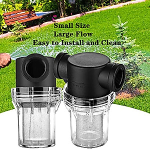 Garden Hose Sediment Filter Attachment Water Filter T Strainer 3/4" with 40Mesh Filter Screen Plastic Inline Hose Filter Twist-On Pipe Strainer for Pressure Washer,RV