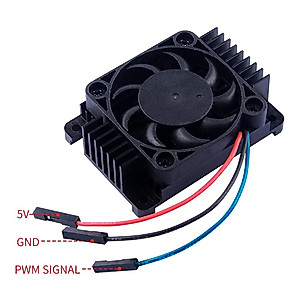 GeeekPi Aluminum Alloy Heatsink with PWM Fan for Raspberry Pi Compute Module 4, Passive Cooling Radiator with Speed Control Fan for Raspberry Pi CM4 Motherboard