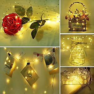 Cynzia 36 Pack Fairy Lights Battery Operated, 20 LED 6.6ft/2m Starry String Lights, Waterproof Mini Silver Wire Firefly Lights for Mason Jar DIY, Wedding Christmas Decor (Warm White)