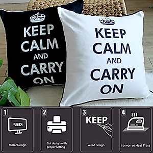 HTVRONT White Iron on Vinyl Roll - 12" x 25ft Heat Transfer Vinyl, Clothing Heavy Duty White HTV Vinyl, Easy Cutting & Weeding