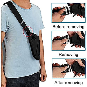 Chicdog Sling Bag Waterproof Shoulder Bag Chest Bag Crossbody Bag Anti-Theft Security Chest Pocket for Men Women (Black)