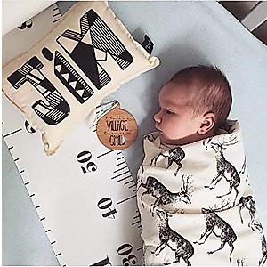 MIBOTE Baby Growth Chart Handing Ruler Wall Decor for Kids, Canvas Removable Growth Height Chart 79" x 7.9"