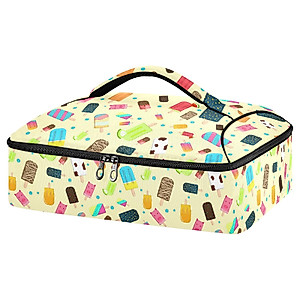 Kcldeci Insulated Thermal Food Carrier Insulated Casserole Carrier for Hot or Cold Food,Ice Cream (3) Insulated Tote Bag for Potluck Cookouts Parties Picnic,Lasagna Lugger