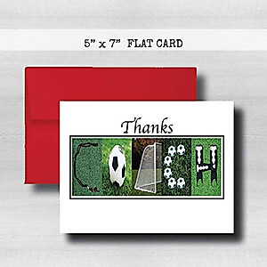 Personalized Soccer Coach Thank You Card, 5"x 7" Flat Card, Greeting Cards