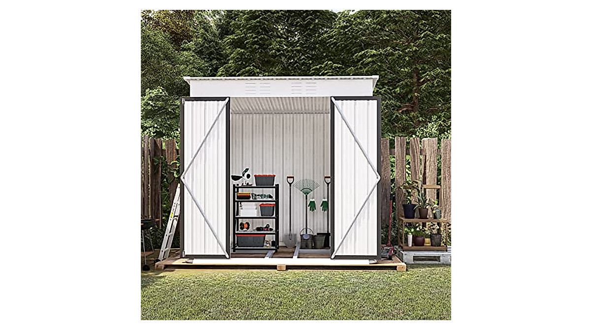 WTRAVEL 6x4 FT Outdoor Storage Shed - Durable & Secure