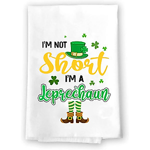 St Patricks Day Kitchen Dish Tea Towel Decoration | Decorative Bathroom Hand Decor | Holiday Shamrock Gnomes Bath Towels | Spring Winter Green Home Decor | Saint Patrick's Day Paddy's Day Paddys