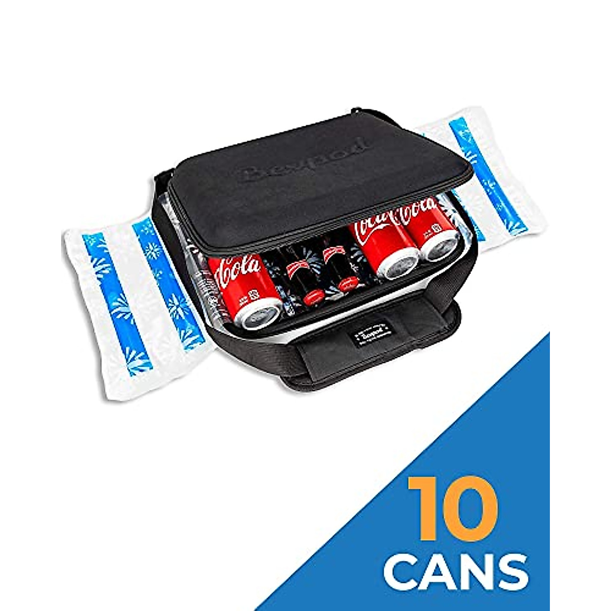 BevPod Ultra Slim Cooler Soft Bag - Leak-Proof & Soft Sided - (Shoulder Strap & Ice Sheet included) - Mini Portable Iceless Backpack - for Picnics, Hiking, Camping, Beach, Travel, Park - Men & Women