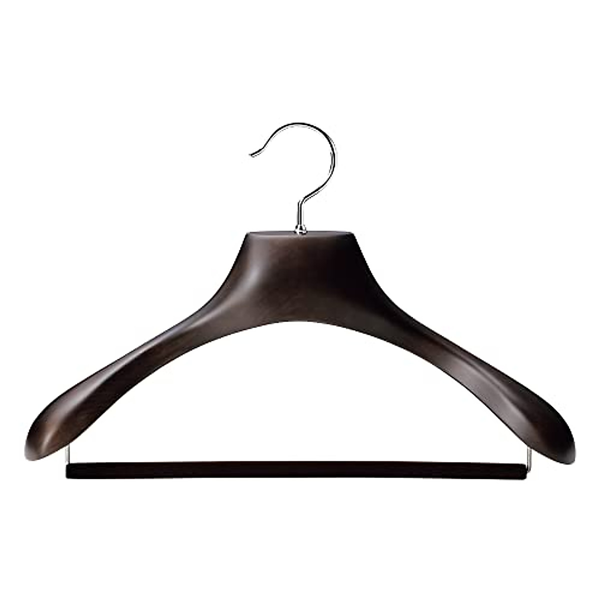NAKATA HANGER:Made in Japan Wooden Men's Suit Hanger with a Felt bar Smoked Brown AUT-03
