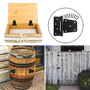 Airsnigi Heavy Duty Gate Hinges 9 Pack, 3.5 Inch Heavy Duty Shed Door Hinges Door Barn Gates Hinges Black Square Hinges for Gate, Barn or Storage Shed