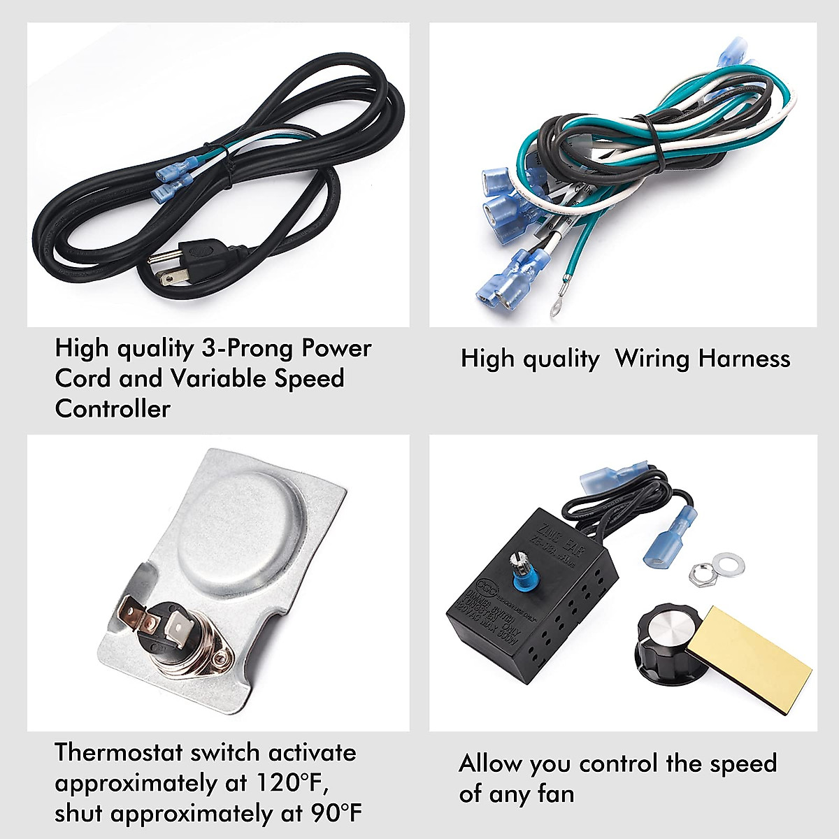 GZ550-1KT Blower Fan Kit, GZ550 GZ552 Fireplace Blower Fan Replacement for Napoleon, Continental, Kingsman Fireplaces, BCDV36NTR, CDV34, CDV36NTR, GD36NTR, EP62-1, Rotom HB-RB61, R7-RB61, HB-RB58.