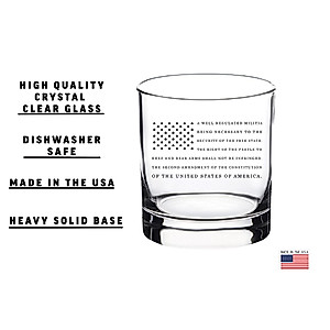 Rogue River Tactical Patriotic USA Flag Old Fashioned Whiskey Glass Gift For Patriotic American or Hunter